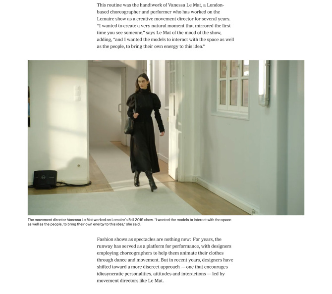 NY Times - Movement Direction - Vanessa Le Mat