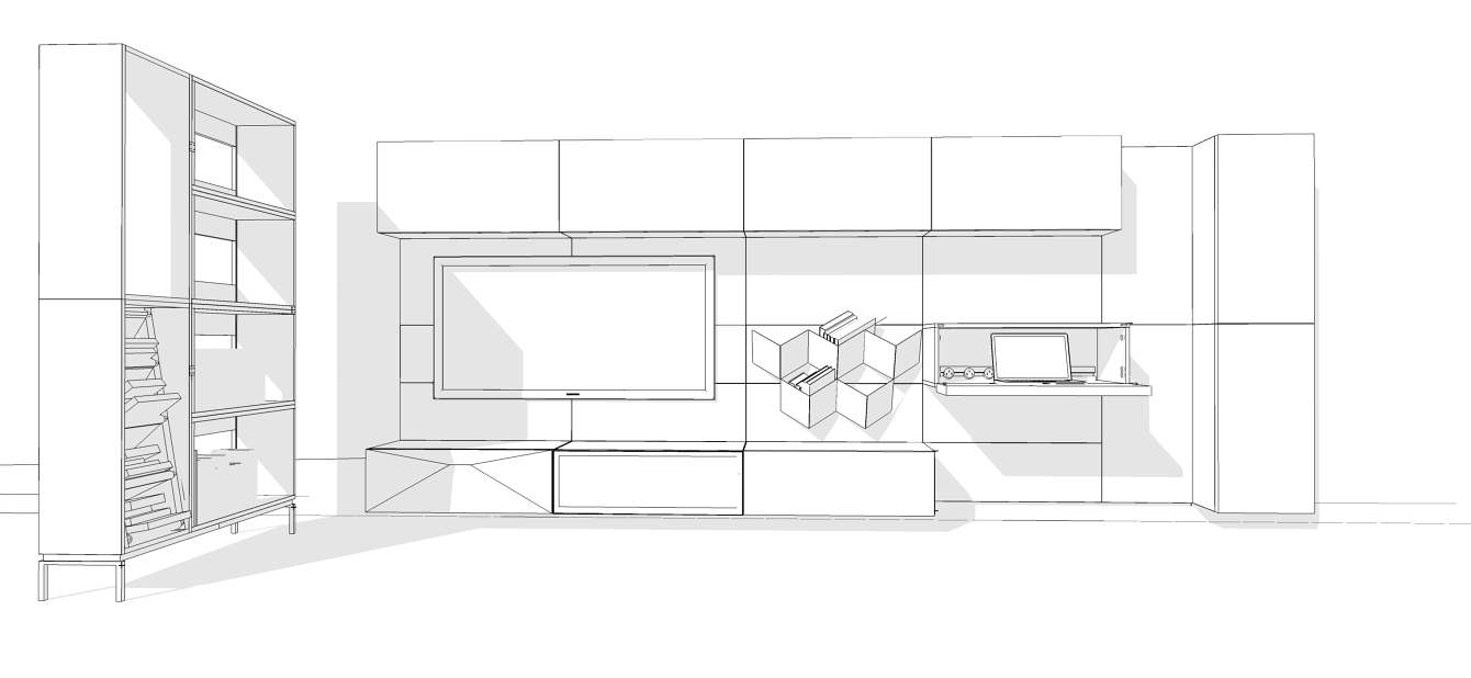 Integrated Storage System for Living room - akashbakshi