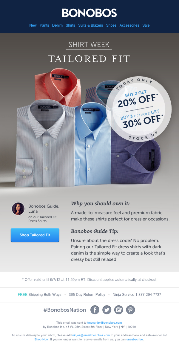 BONOBOS - CRM NEWSLETTERS - Sean Dukes