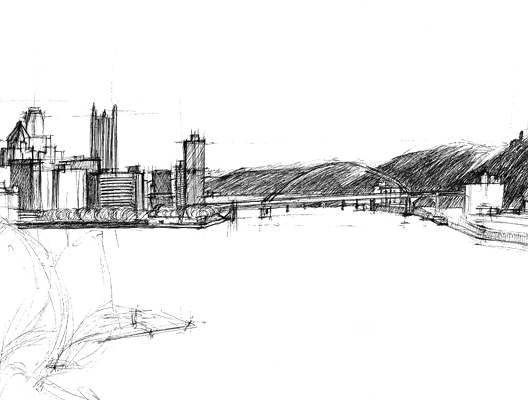 Pittsburgh landscape drawings - James Hicks portfolio