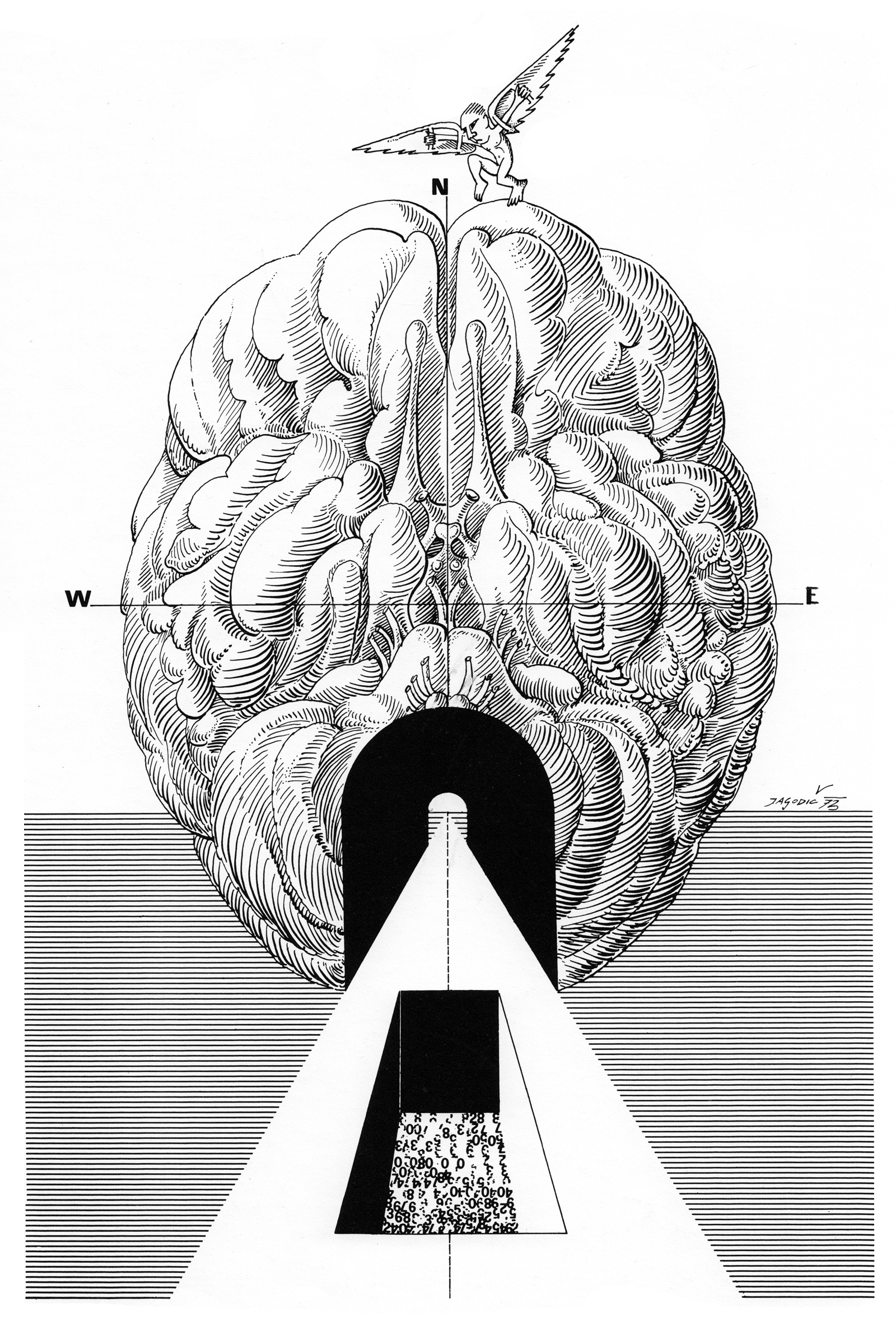 Satirical Drawing-Cartoon - Stane Jagodič