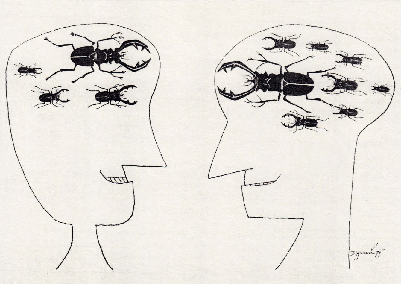 Satirical Drawing-Cartoon - Stane Jagodič