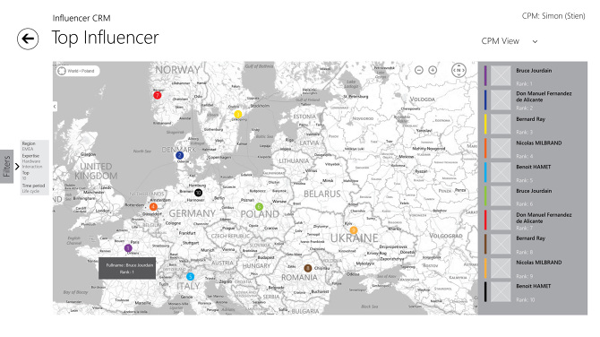Microsoft Influencer CRM Dashbaord - Yunpeng Zhao