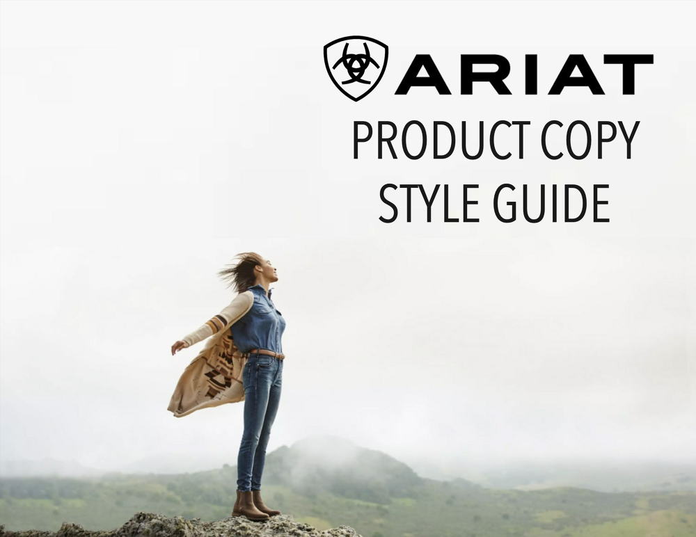 Ariat Product Copy Style Guide - Sara Fantl