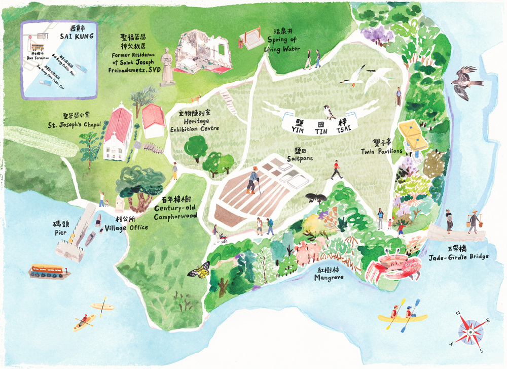 Yim Tin Tsai Illustrated Map - 麥東記 Don Mak