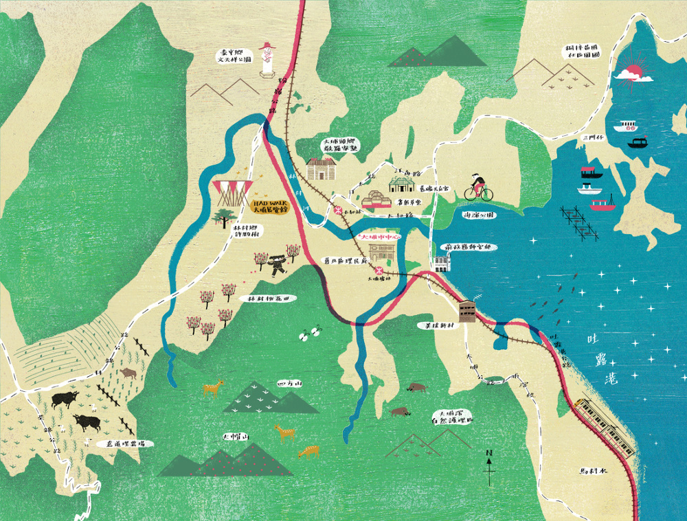 Illustrated Tai Po Map - 麥東記 Don Mak