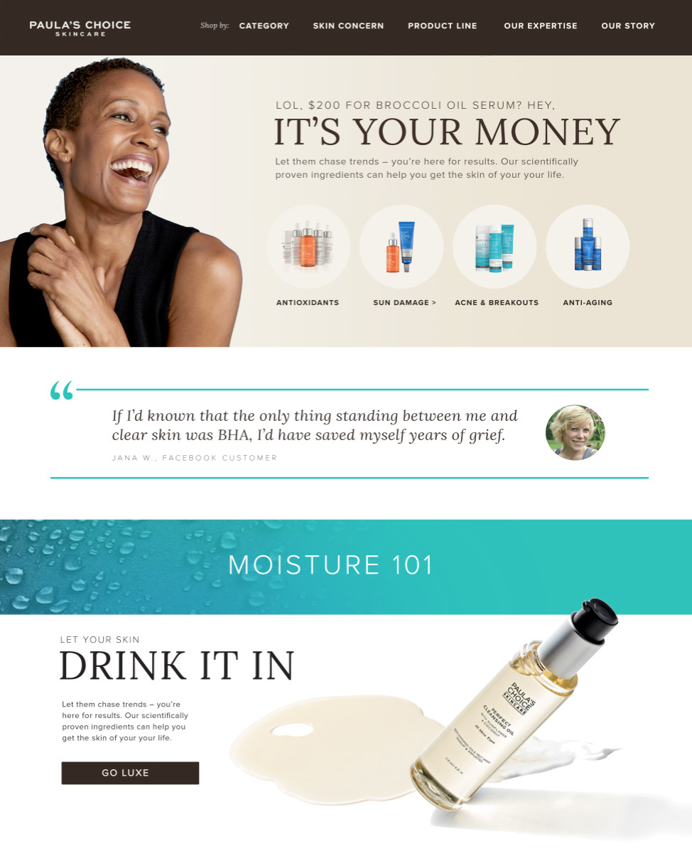 UI / UX design, ad concept and copy - Necia Dallas • Story, Design, and UX