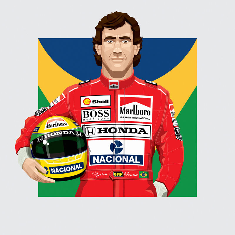 Ayrton Senna's Portrait - Mr. Peruca - Illustrator
