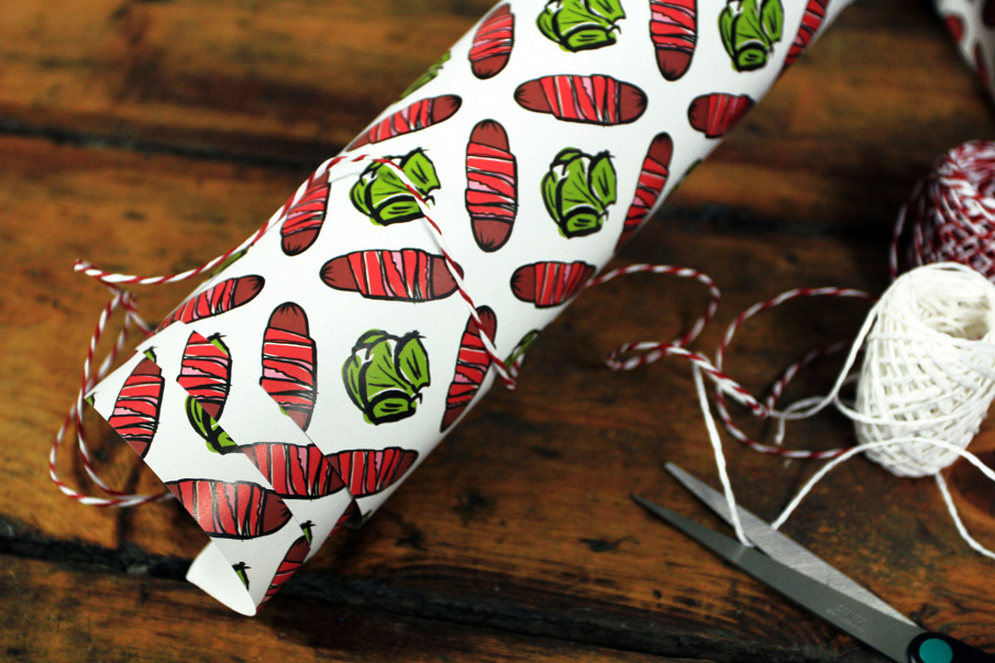 Sprouts & Pigs Christmas Wrapping Paper - Georgie Lister-Fell Illustration