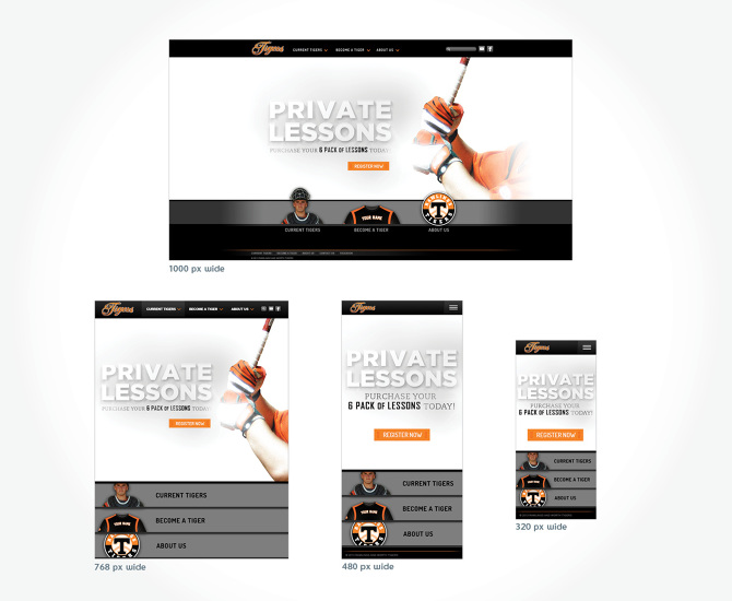 Rawlings Tigers Responsive website - Lee Essner Design