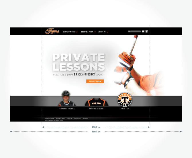 Rawlings Tigers Responsive website - Lee Essner Design