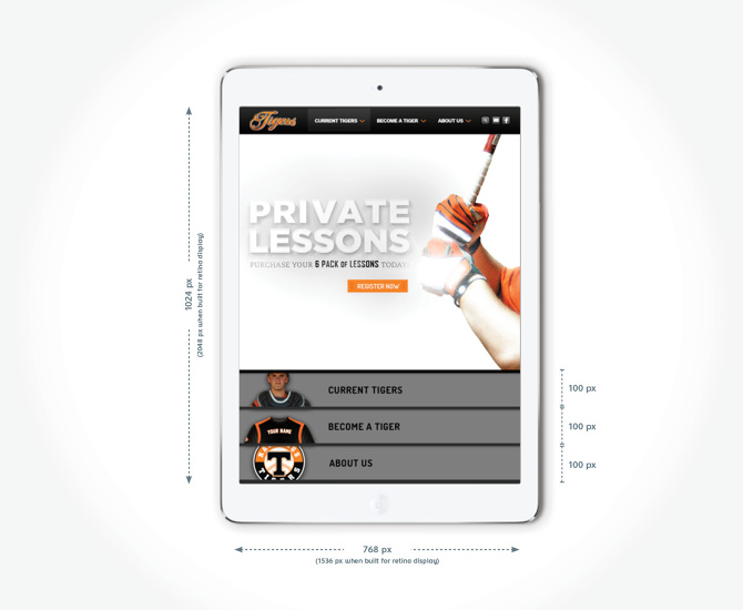 Rawlings Tigers Responsive website - Lee Essner Design