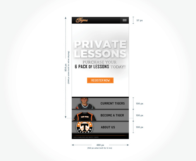 Rawlings Tigers Responsive website - Lee Essner Design