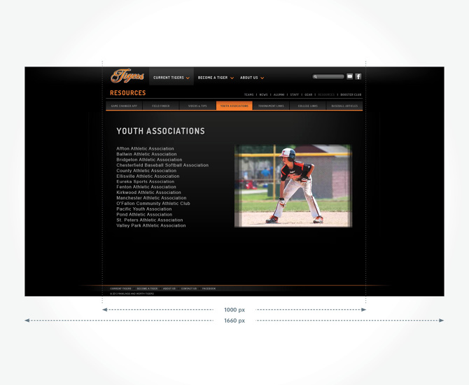 Rawlings Tigers Responsive website - Lee Essner Design