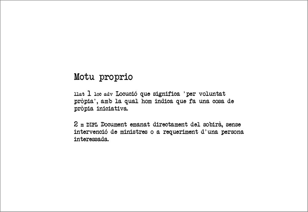 MOTU PROPRIO - Alba Bayes