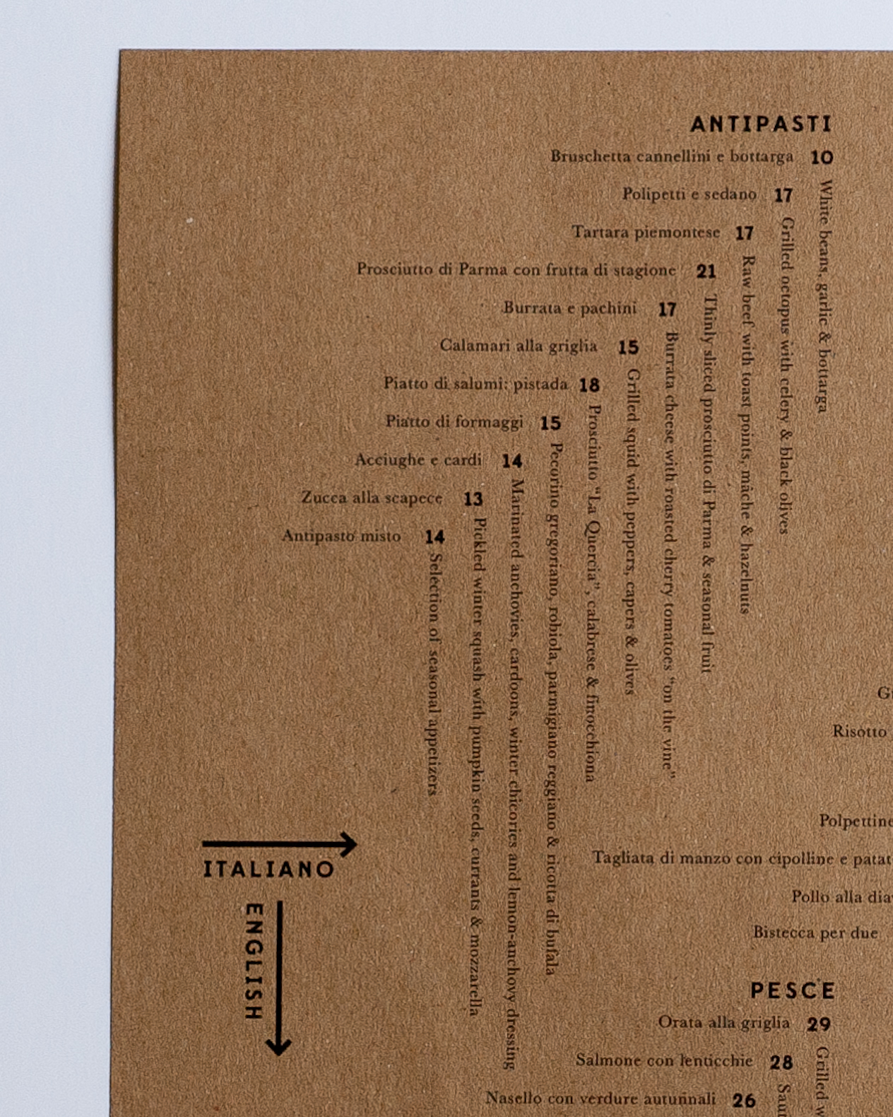 05 // Menu for "Tagliere" - Repository of a.a. Trabucco-Campos