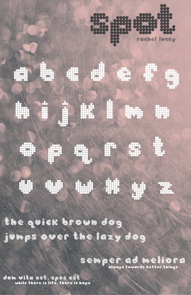 Spot typeface - Rachel Lucky