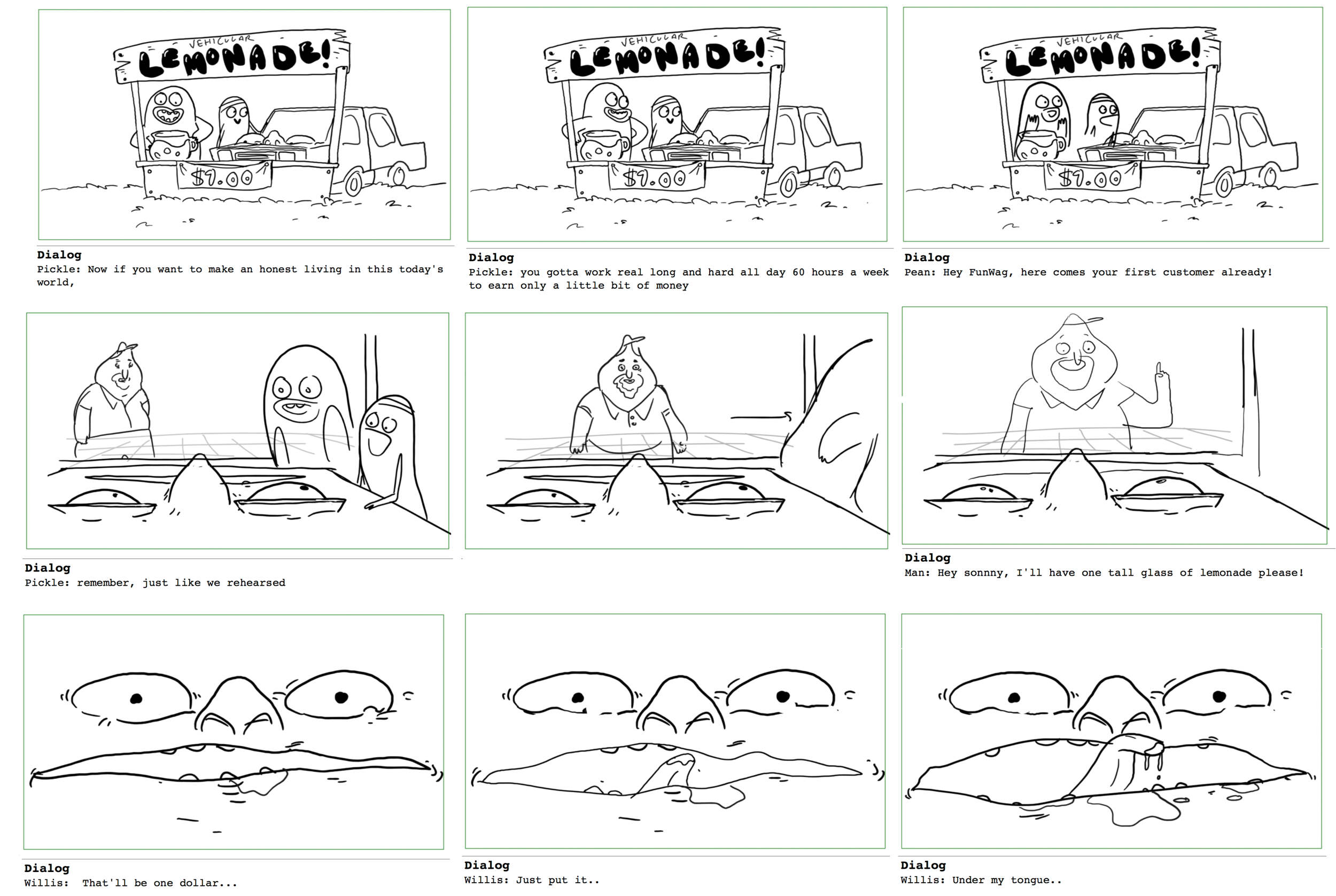 Pickle And Peanut Storyboards (2016) - Megan Fisher