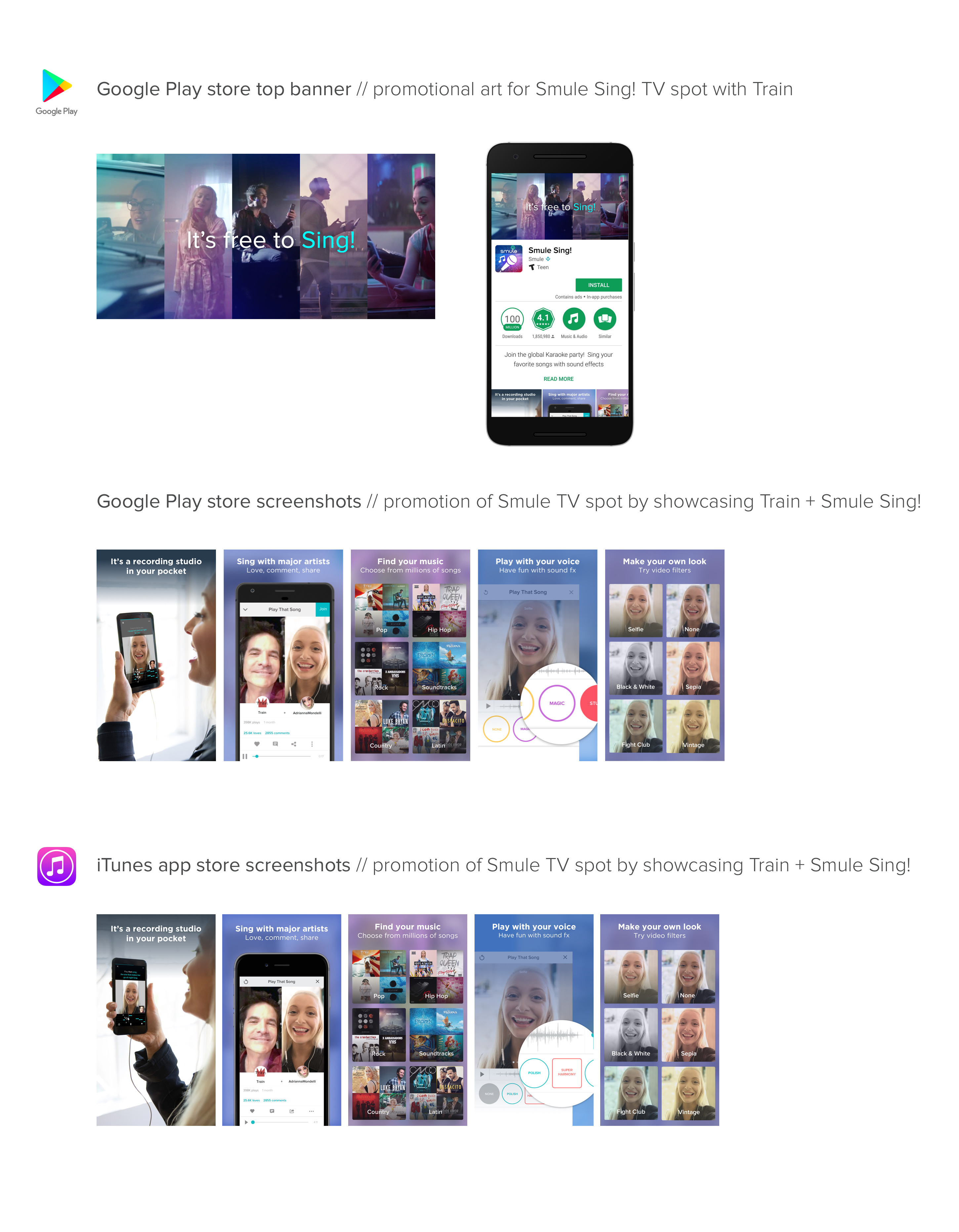 Cross Promotional Marketing Campaign for Smule TV Spot: Sing! + Train ...