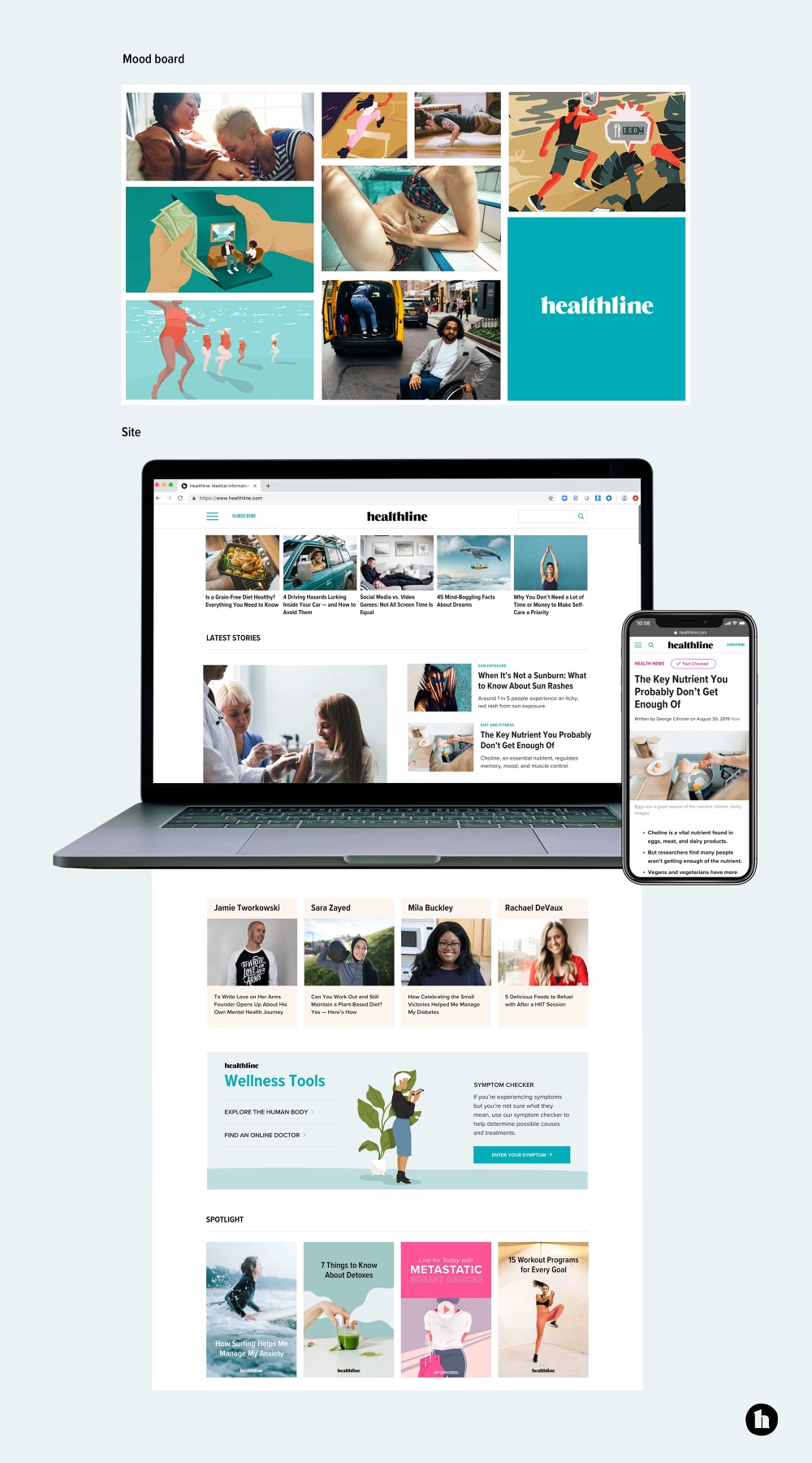 Healthline.com - Madeleine James Design