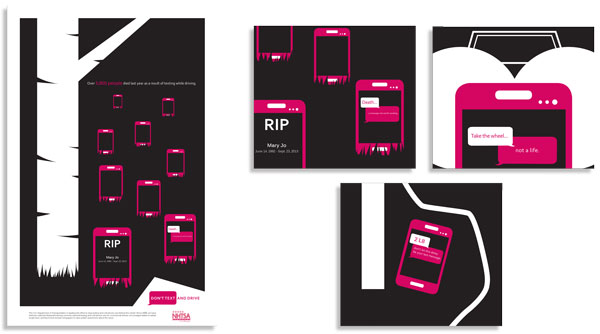 Don't Text and Drive Poster Series - terrioliverdesign.com