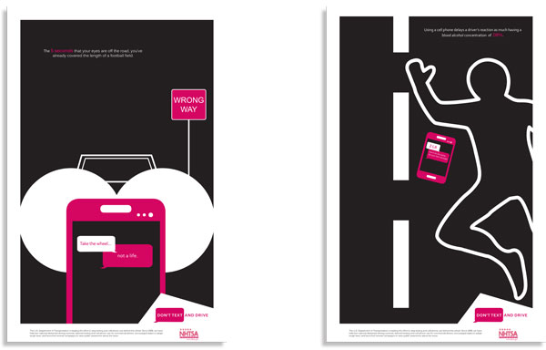 Don't Text and Drive Poster Series - terrioliverdesign.com