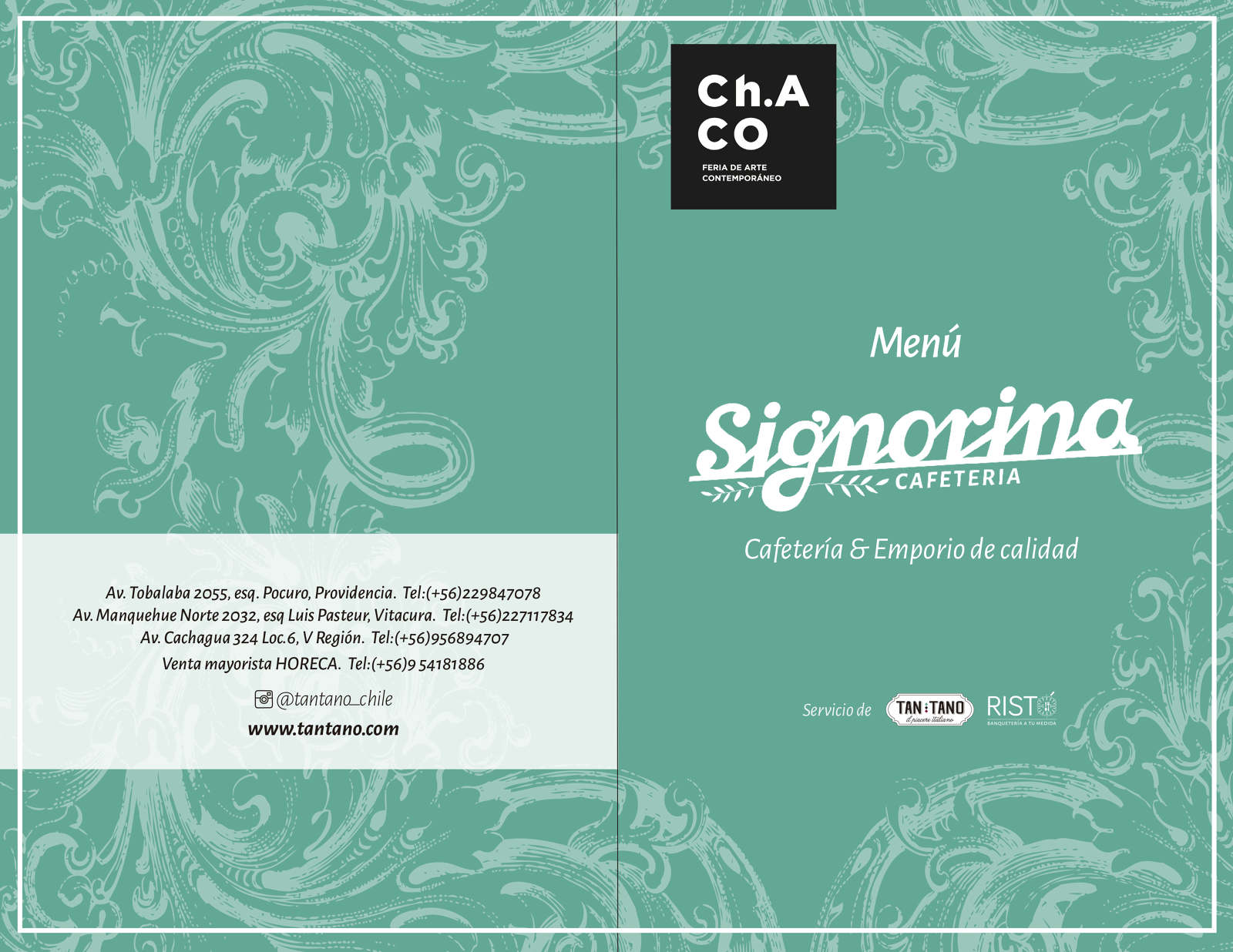 Menú Signorina para Cha.co - Alexa Caramés