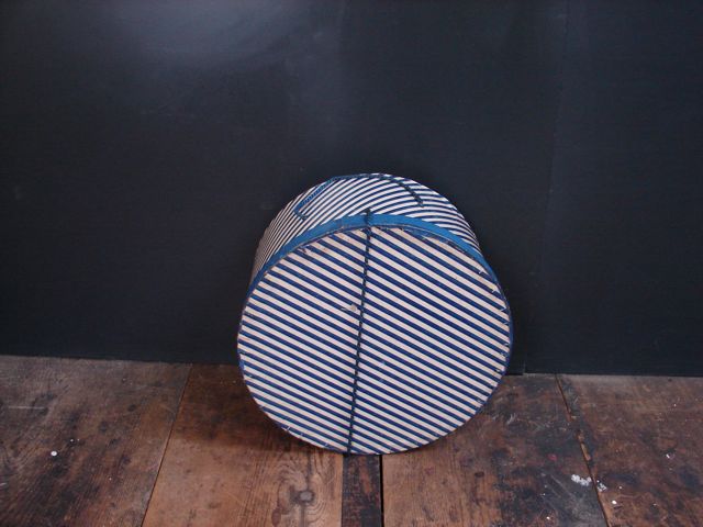 1940's Blue Striped Hat Box - Vintage Elsie