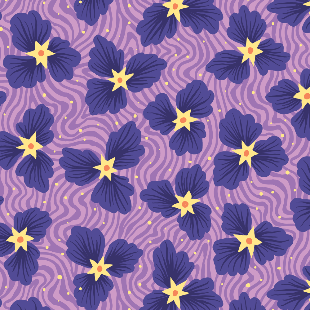Pattern - Disco flower - Klara Bartilsson: Illustratör
