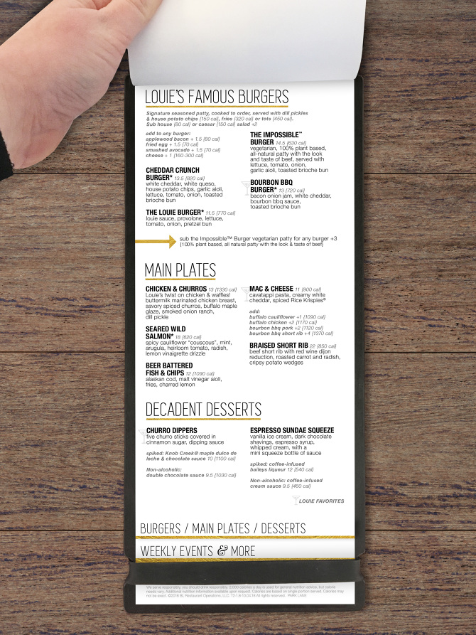Bar Louie Menu Refresh 2018 - Candice Brooke Graphic Designer