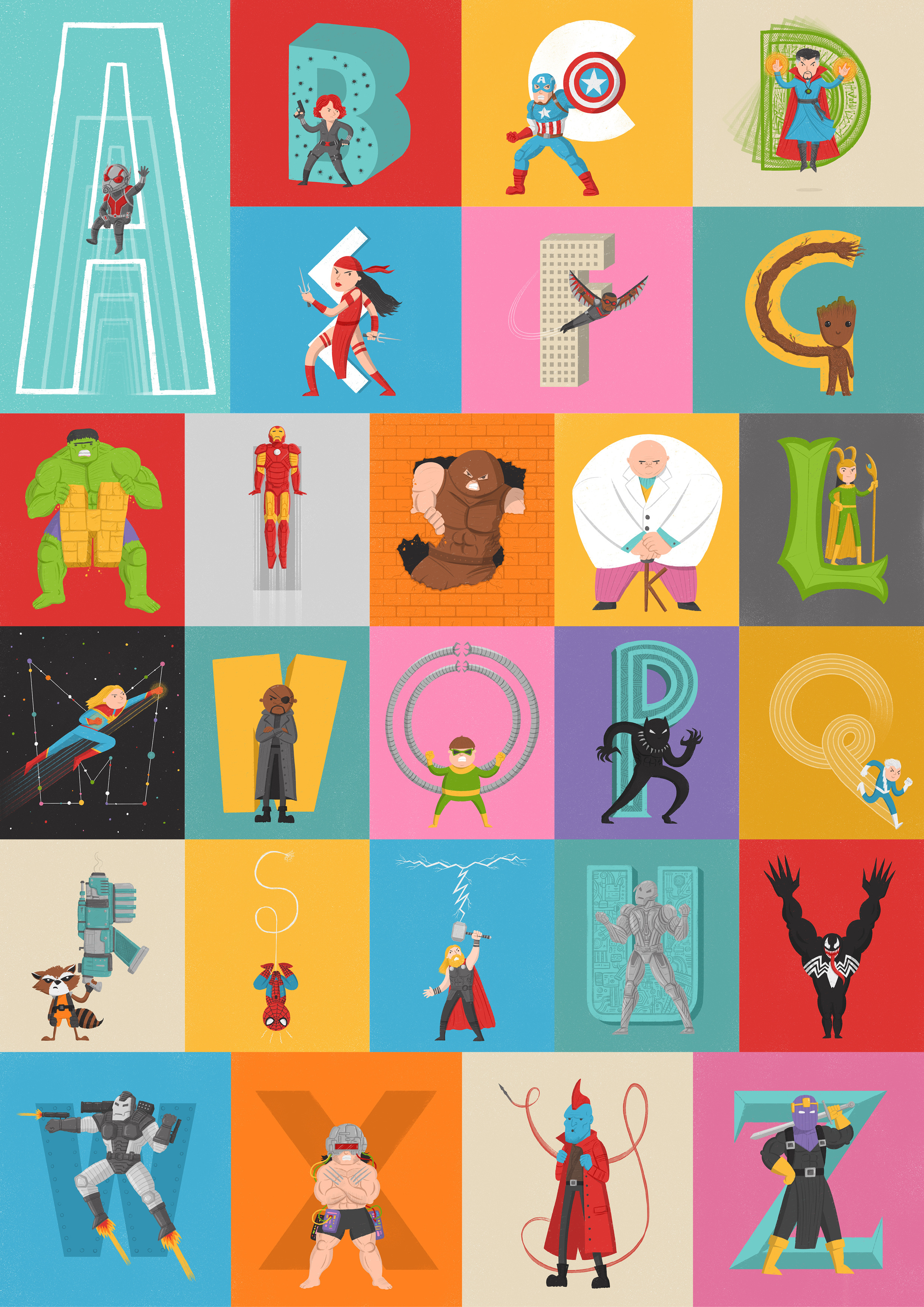 MARVEL ABC - Pedro Demetriou Illustration & Design