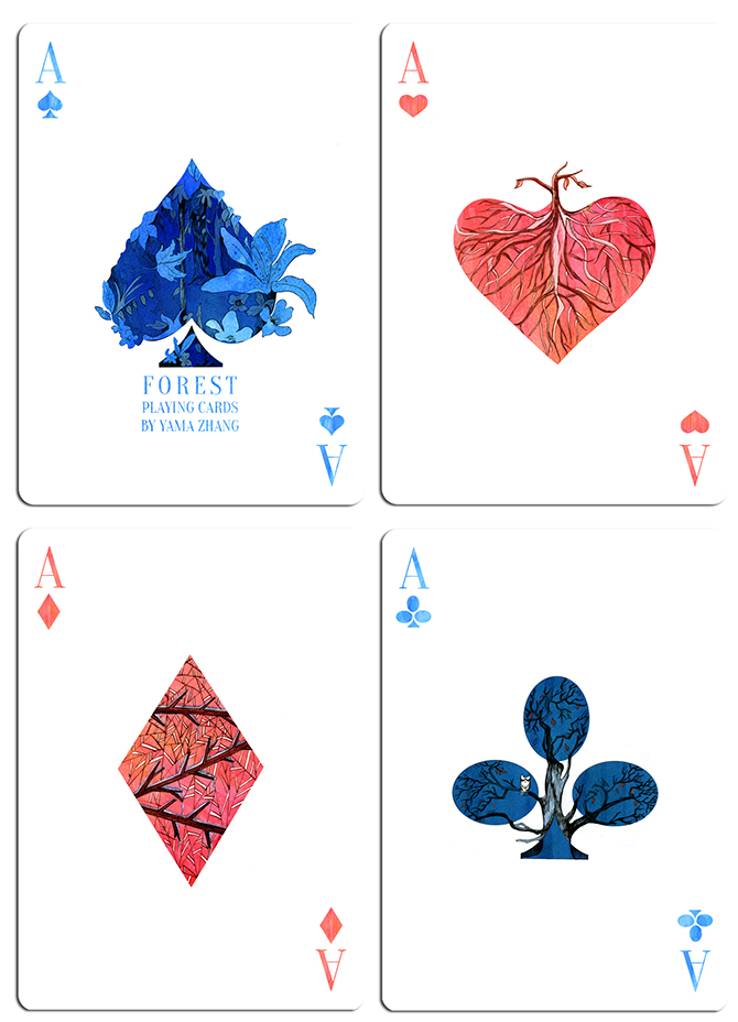 Forest Playing Cards - Yama Zhang Illustration