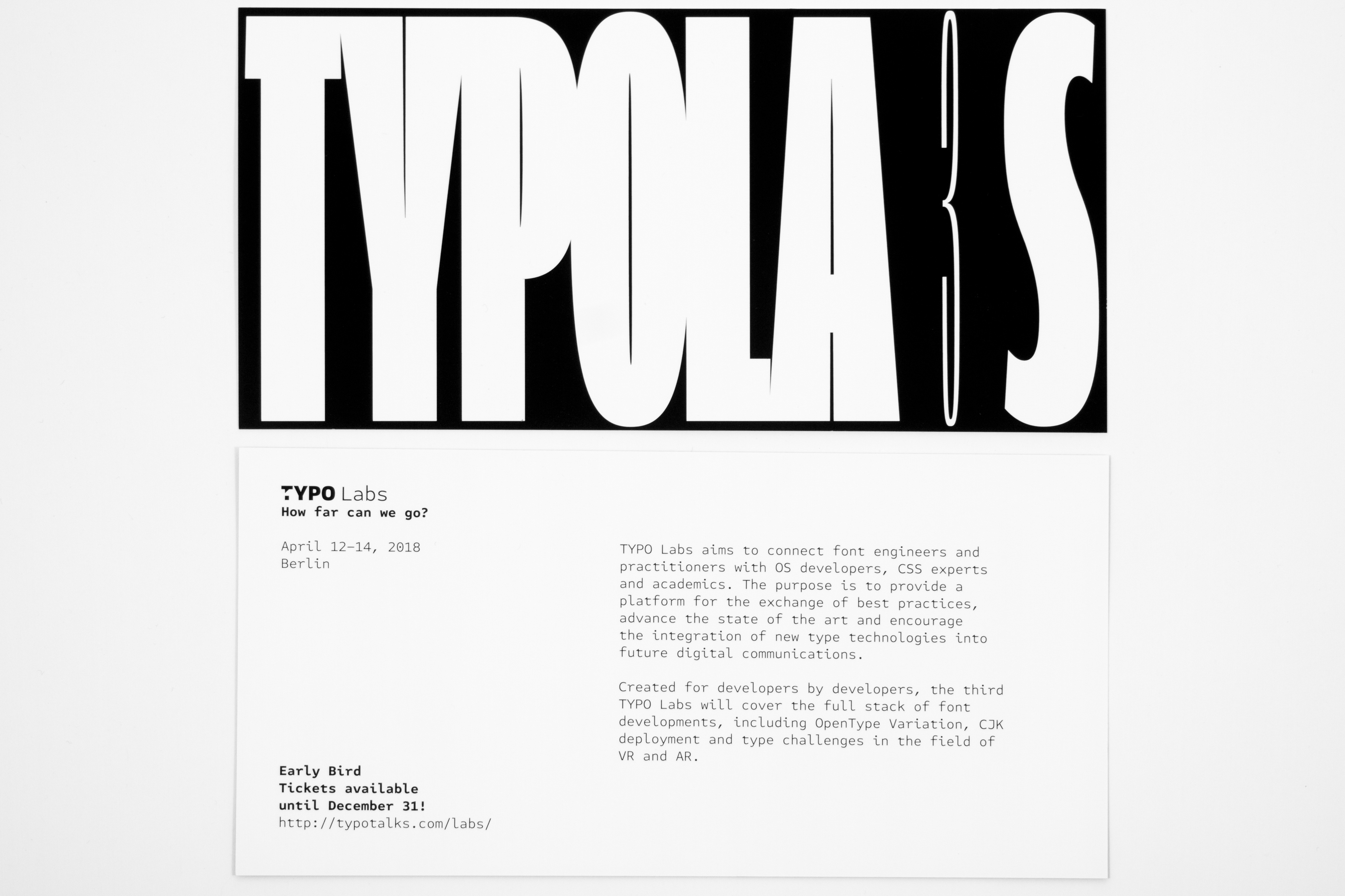 Typo Labs 2018 Brand Identity - Bernd Volmer — Type and Graphic Design