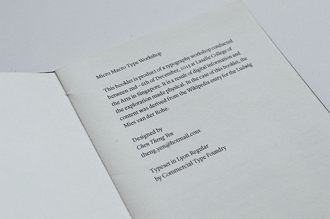 Micro/Macro Typography Workshop - Thengyen