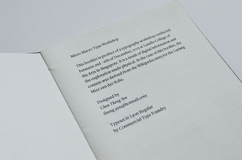 Micro/Macro Typography Workshop - Thengyen
