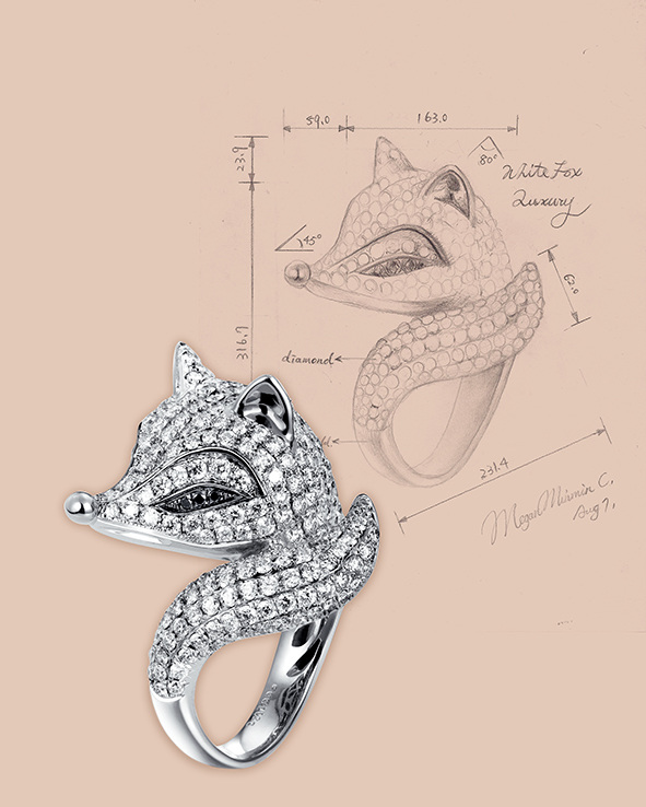 White Fox Luxury Ring - Megan Minmin C.
