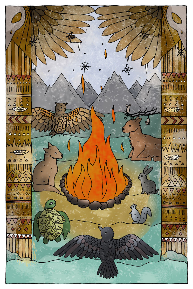 Rainbow Crow Story - Meghan Hill Illustration