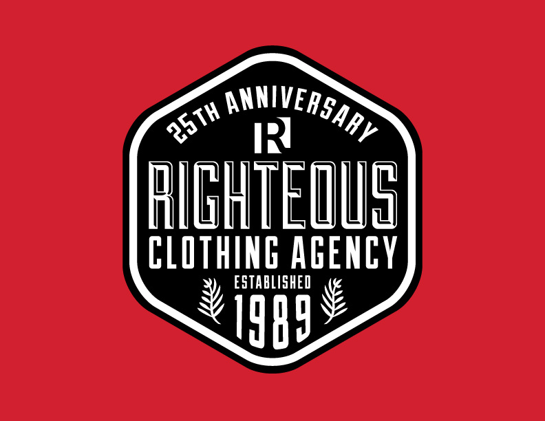 Righteous Clothing 25th Anniversary logo - Kyle Emry