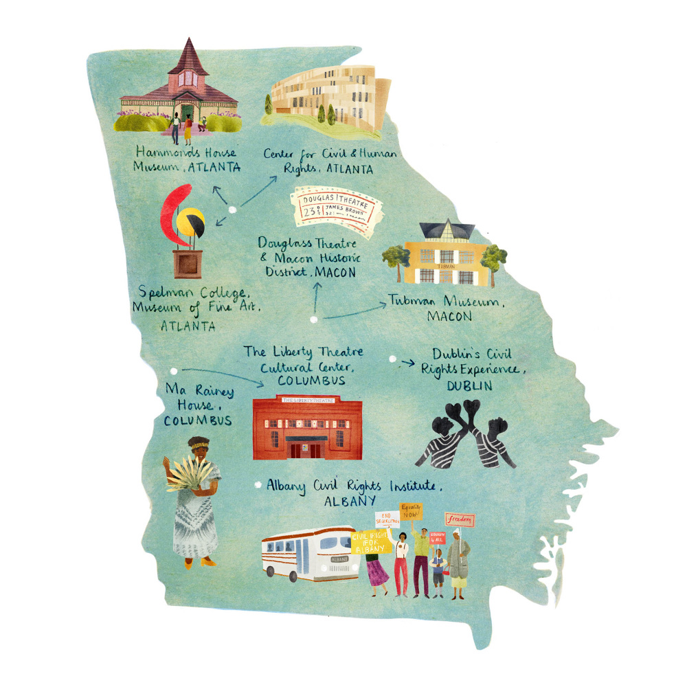 Georgia Travel Maps - Hannah Bailey Illustration
