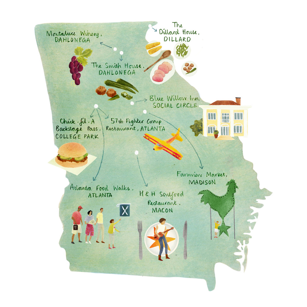 Georgia Travel Maps - Hannah Bailey Illustration
