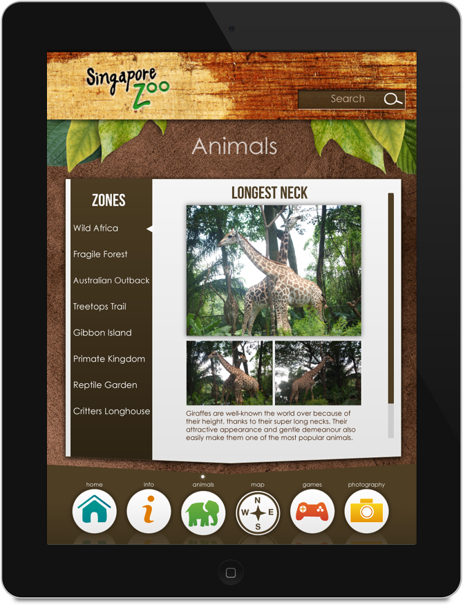 Singapore Zoo App // UI/UX Interface Design - Amy