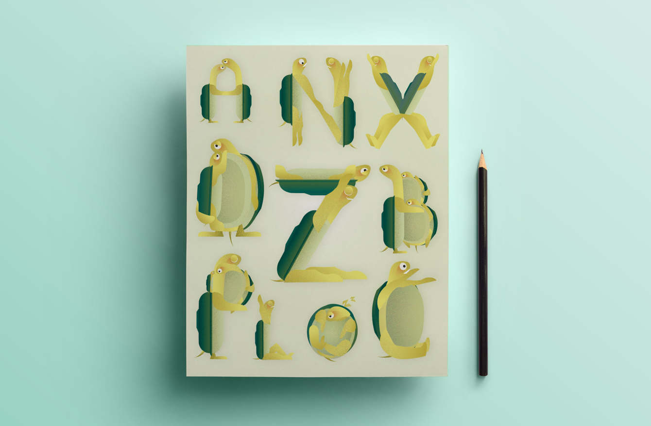 Tortoise Alphabet - Yanny Cheng - Graphic Designer