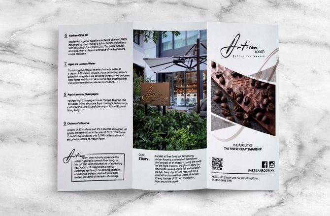 Artisan Room Leaflet Design - Yanny Cheng - Graphic Designer