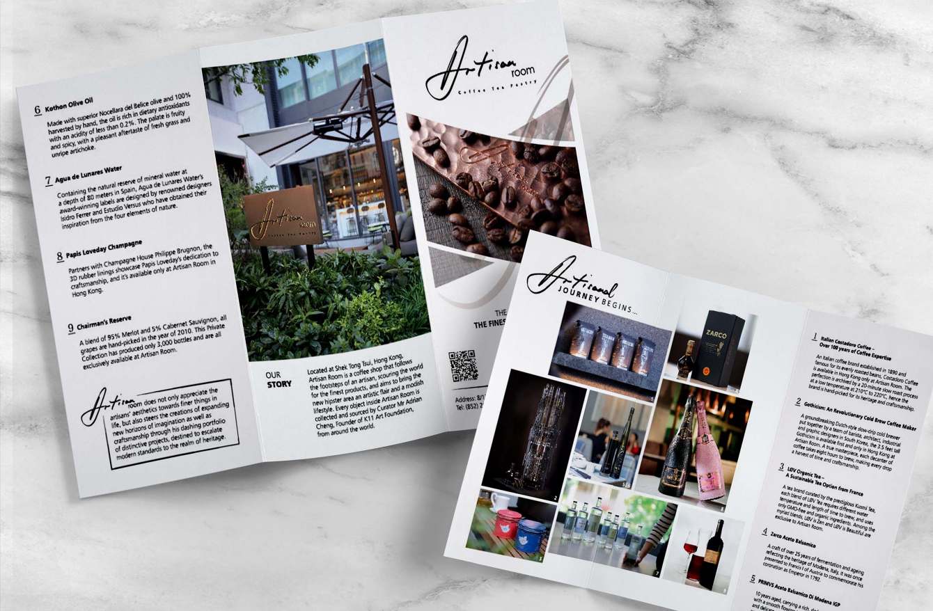Artisan Room Leaflet Design - Yanny Cheng - Graphic Designer