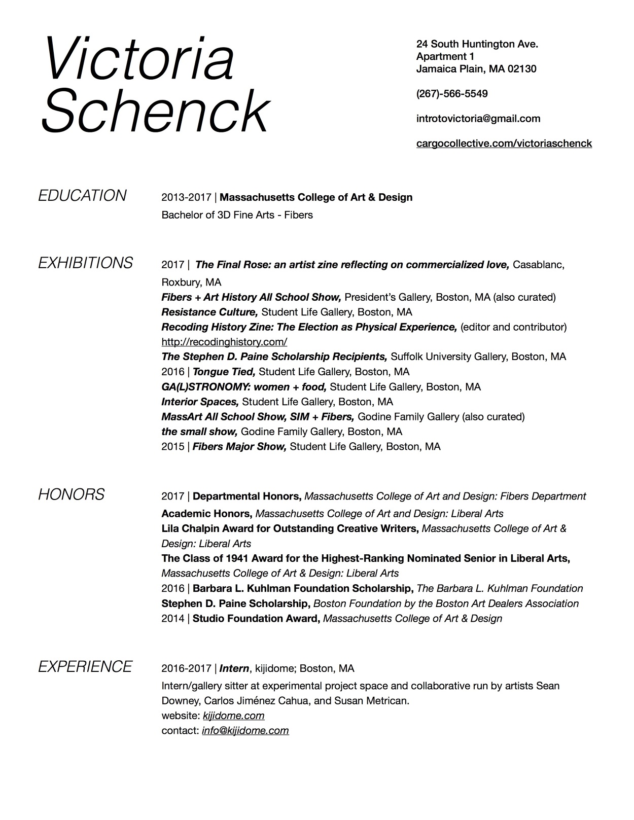 cv - Victoria Schenck