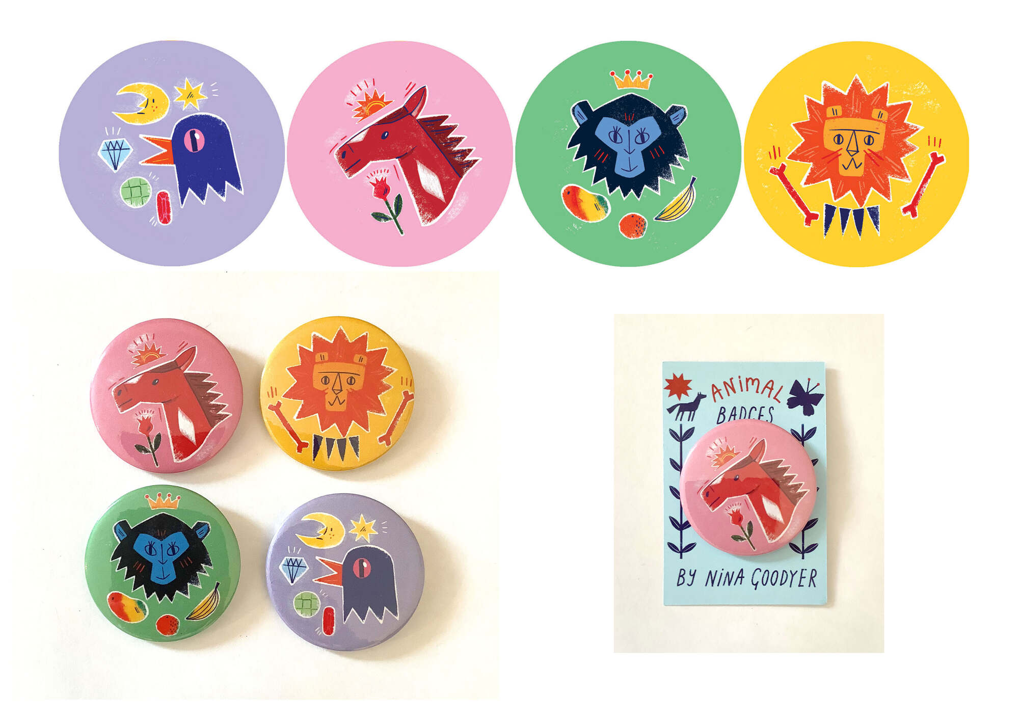 Animal Badges - ninagoodyer