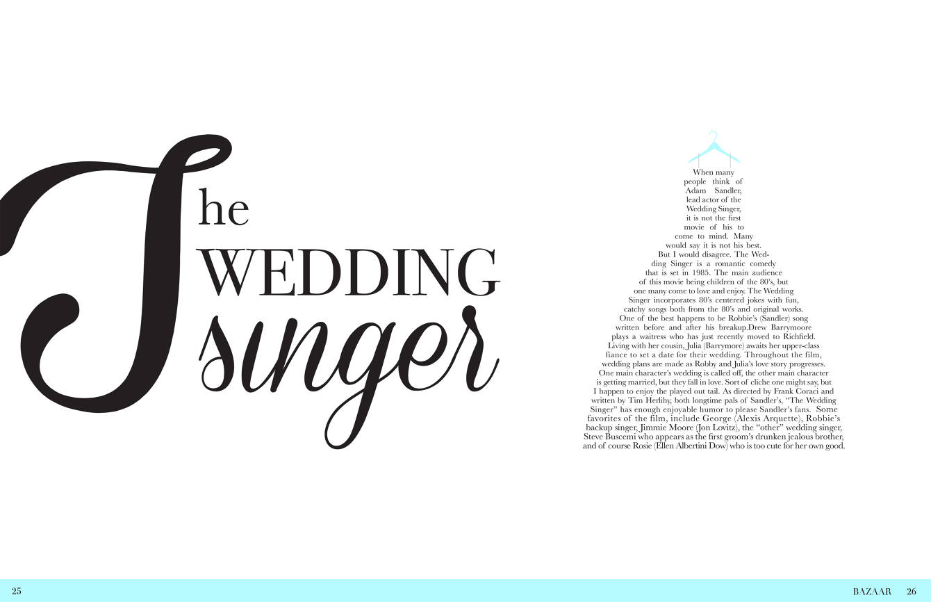 Wedding Singer Layout - Regan Grossnickle Portfolio