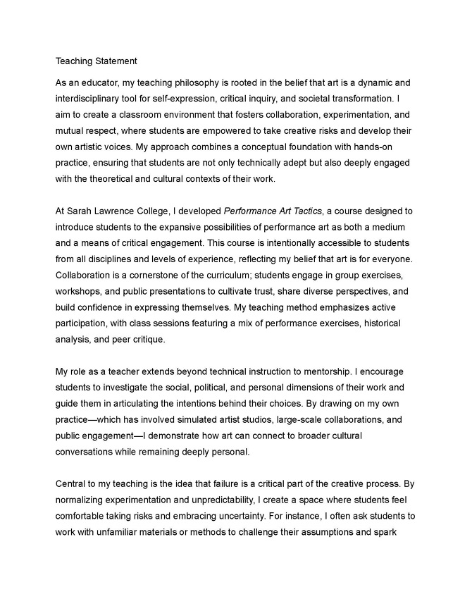 Teaching Statement - dawnkasper.com