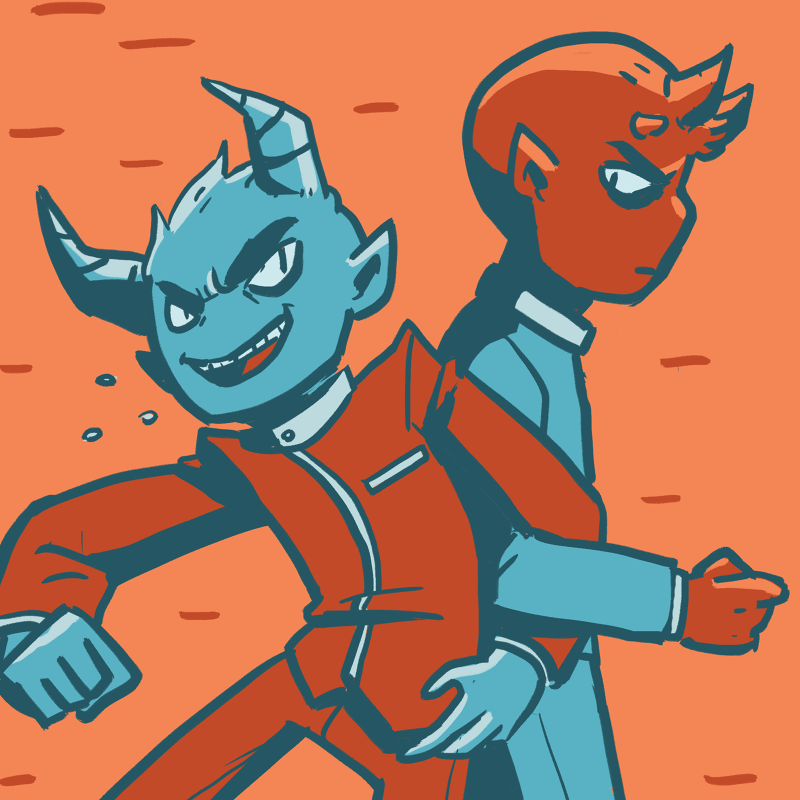 Red Oni Blue Oni - Ariadne Humpal Illustration