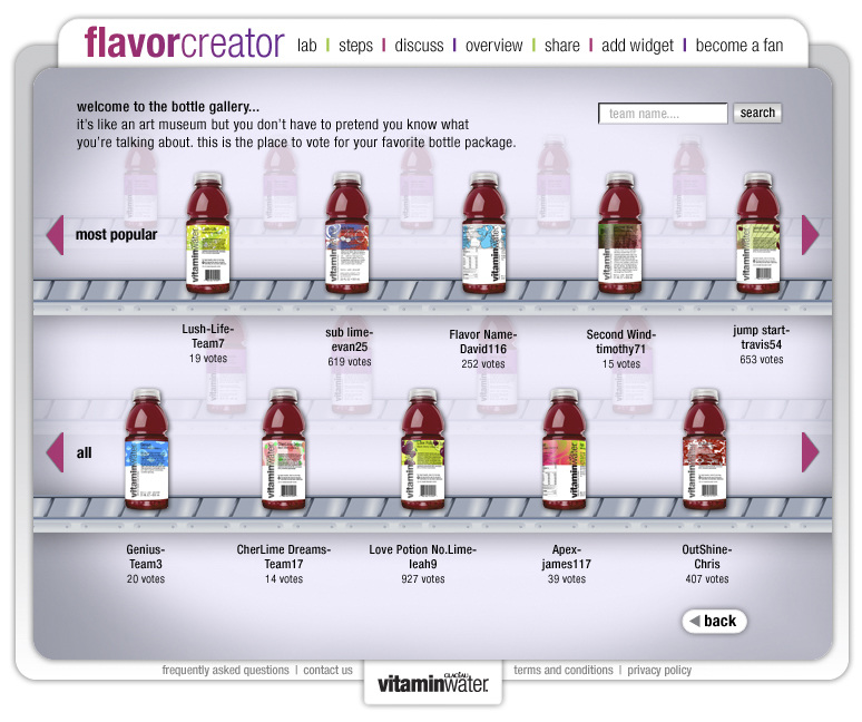 vitaminwater flavor creator - Josh's Work